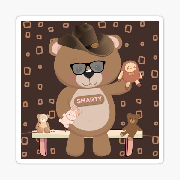 "smarty bear" Sticker for Sale by artigrow | Redbubble