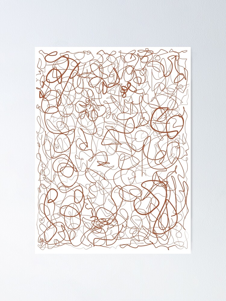 "Orange Squiggle Minimalist Modern Pattern Monochromatic Scribbles ...