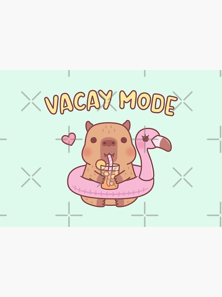 "Cute Capybara With Flamingo Pool Float Vacay Mode" Poster for Sale by ...