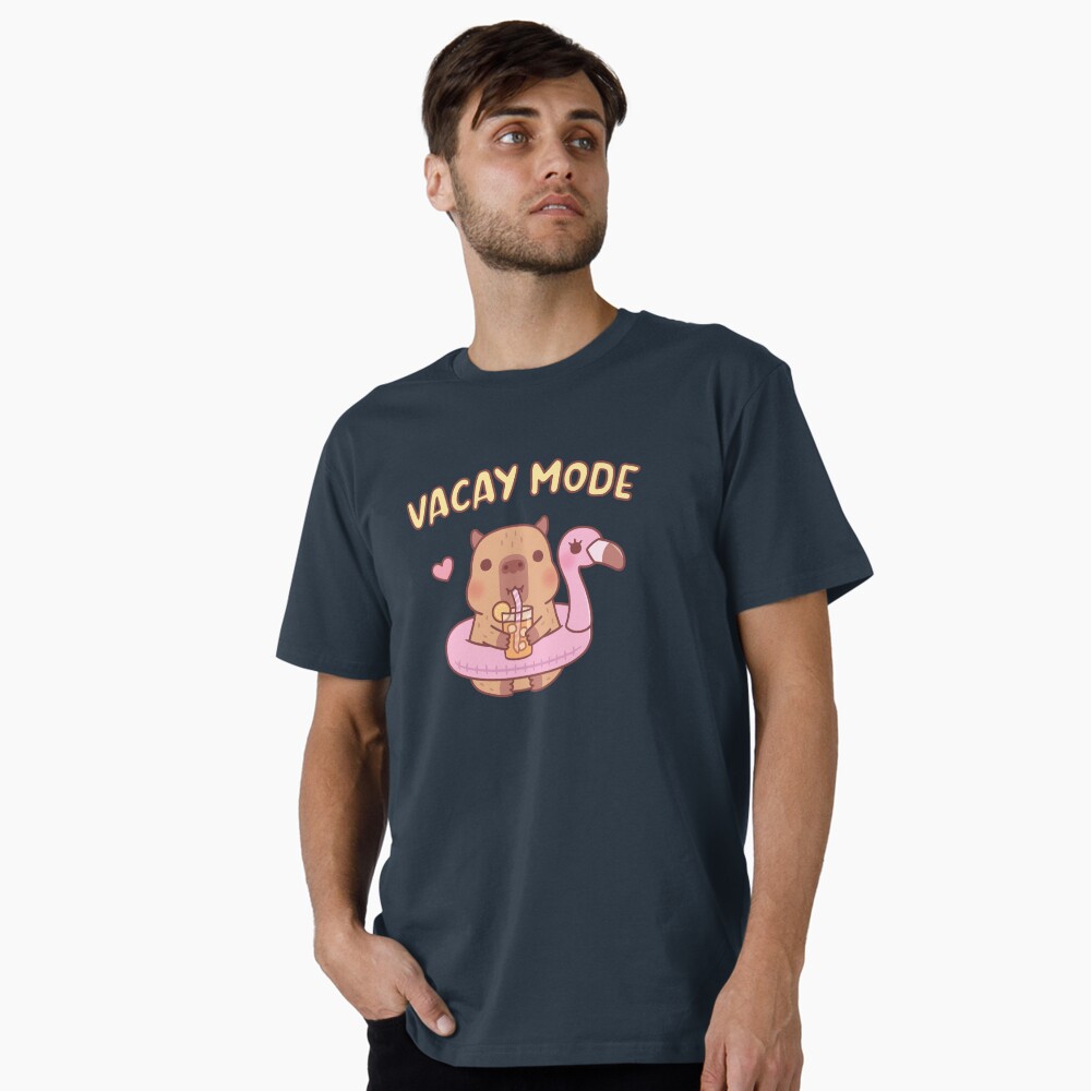 "Cute Capybara With Flamingo Pool Float Vacay Mode" Sticker for Sale by ...