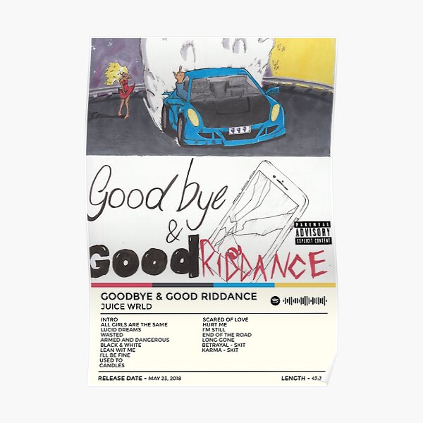 "Juice WRLD Goobye & Good Riddance Album Poster / Music Poster / Album ...