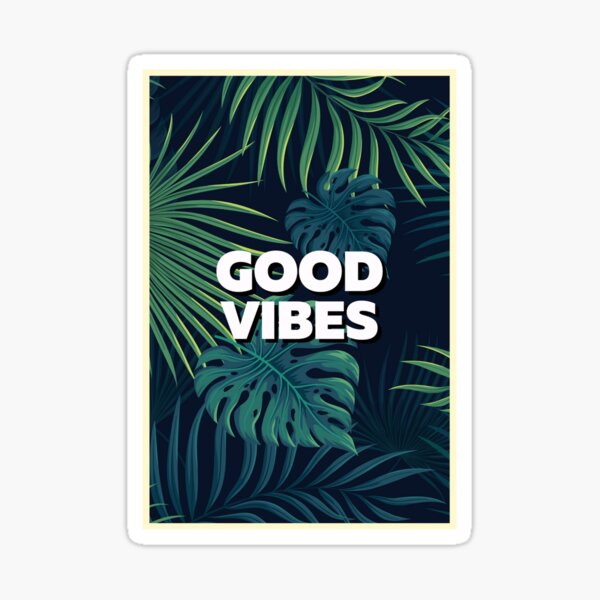 "White and Green Creative Good Vibes" Sticker for Sale by bohoprints ...
