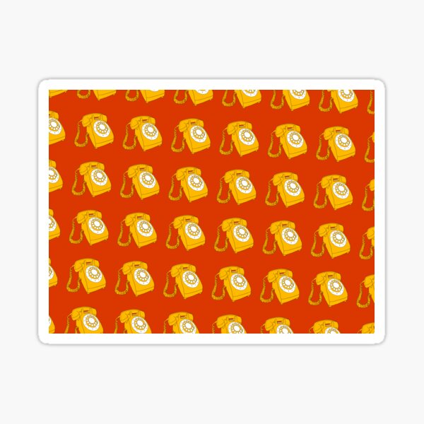 "Yellow Rotary Phone Pattern" Sticker for Sale by CatMacBride | Redbubble