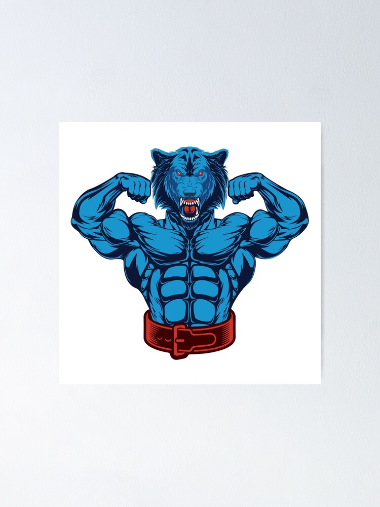 "buff wolf" Poster for Sale by TPclothing22 | Redbubble