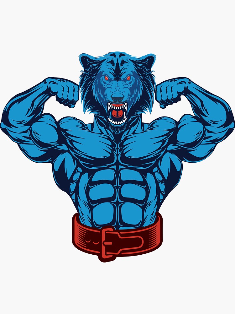 "buff wolf" Sticker for Sale by TPclothing22 | Redbubble