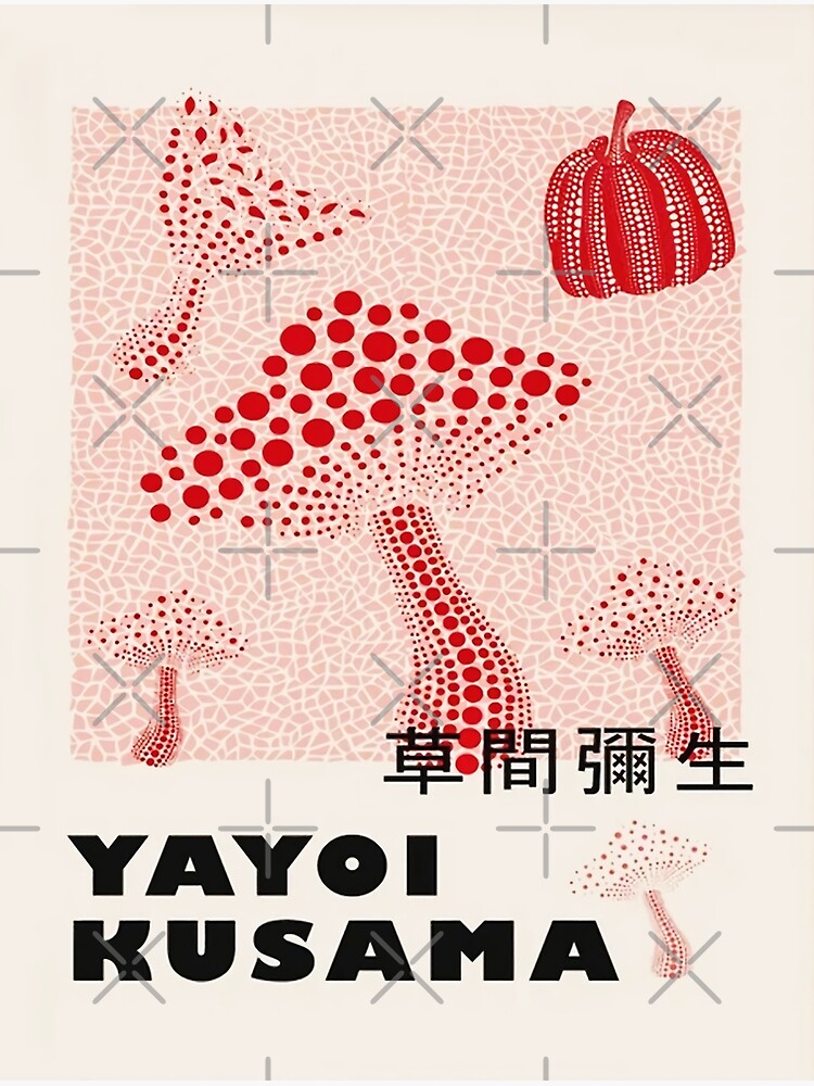 Yayoi Kusama Mushroom Exhibition Premium Matte Vertical Poster