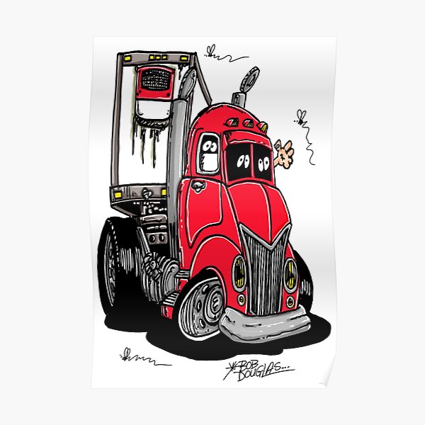 "Big Red Rig" Poster for Sale by bobtheartman | Redbubble
