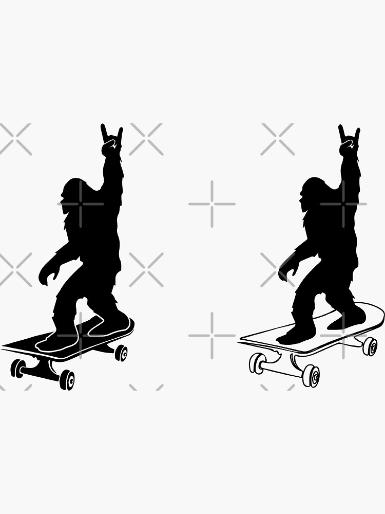 "Bigfoot on Skateboard" Sticker for Sale by pnatasakol | Redbubble