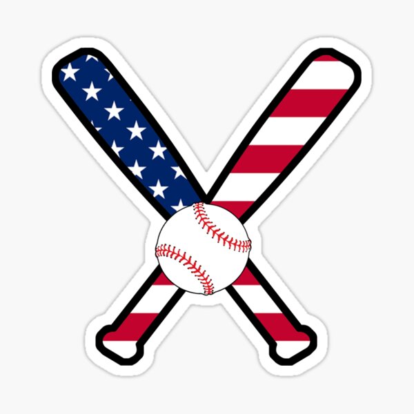 "Baseball Bat And Ball American Flag Themed Stars And Stripes Graphic ...