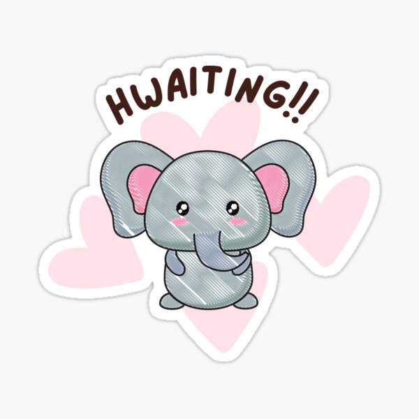 "Cute baby elephant Hwaiting with Hearts" Sticker for Sale by Eira ...