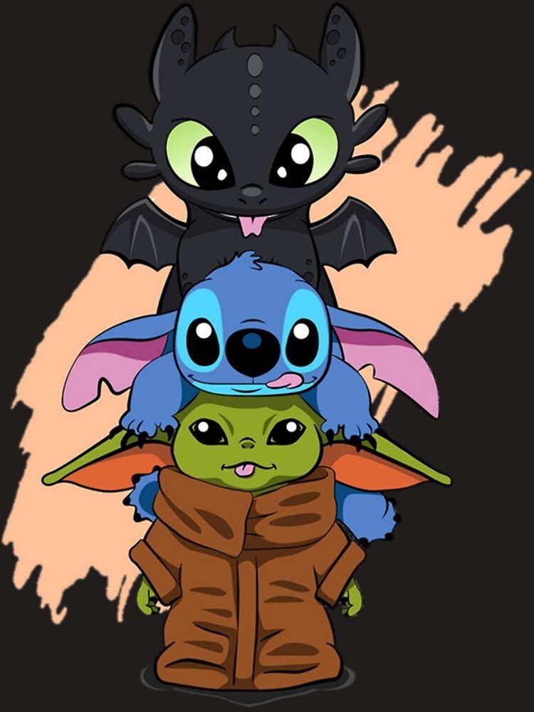 "Chibi Toothless Stitch and Cute Baby Ess" Art Print for Sale by ...