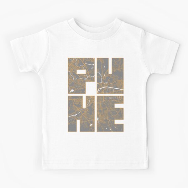 "Pune City Map of Maharashtra, India - Bauhaus" Kids T-Shirt for Sale ...