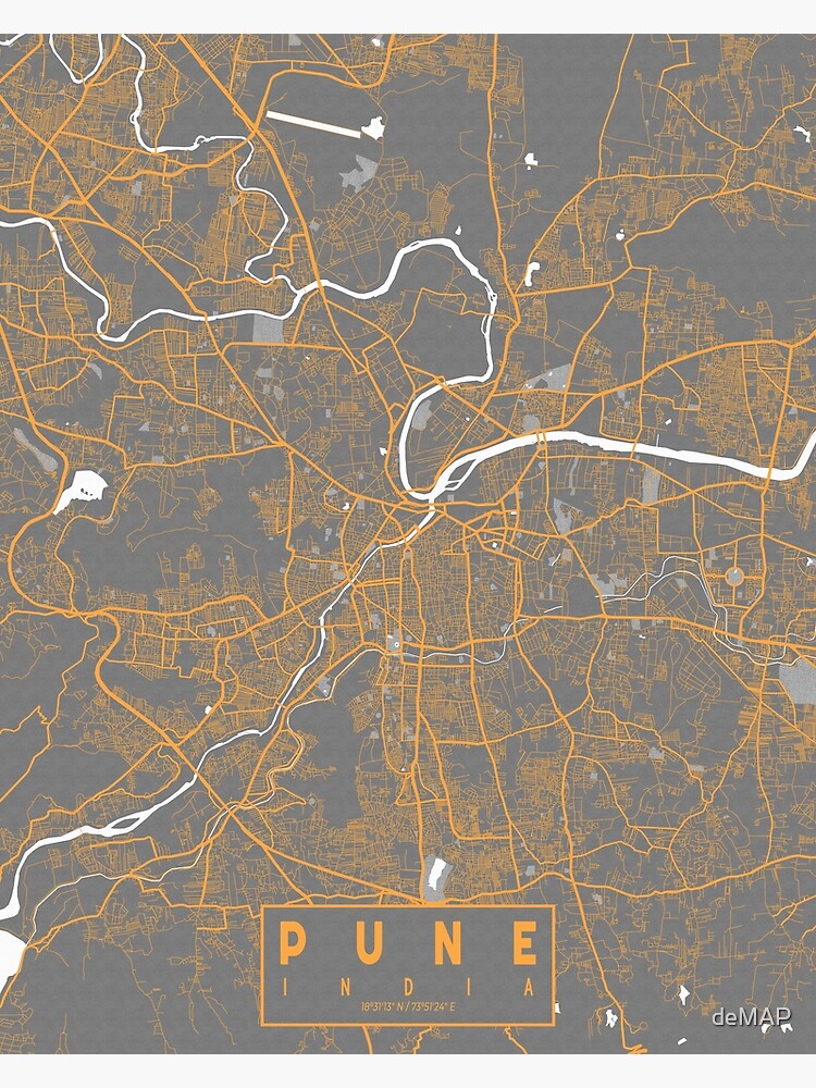 "Pune City Map of Maharashtra, India - Bauhaus" Poster for Sale by ...