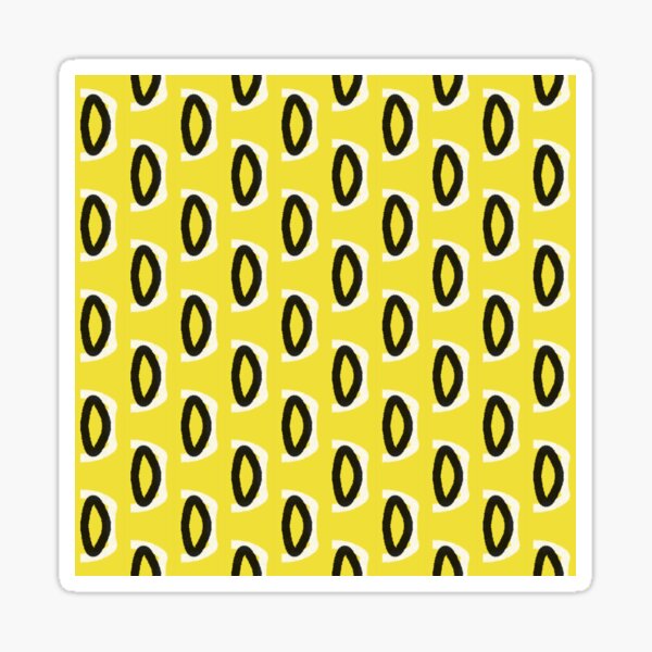 black-and-white-spots-on-yellow-pattern-sticker-for-sale-by