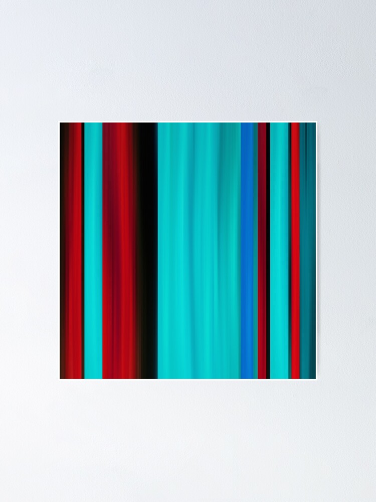 "The Blue Line Red And Blue Modern Landscape Art" Poster for Sale by ...