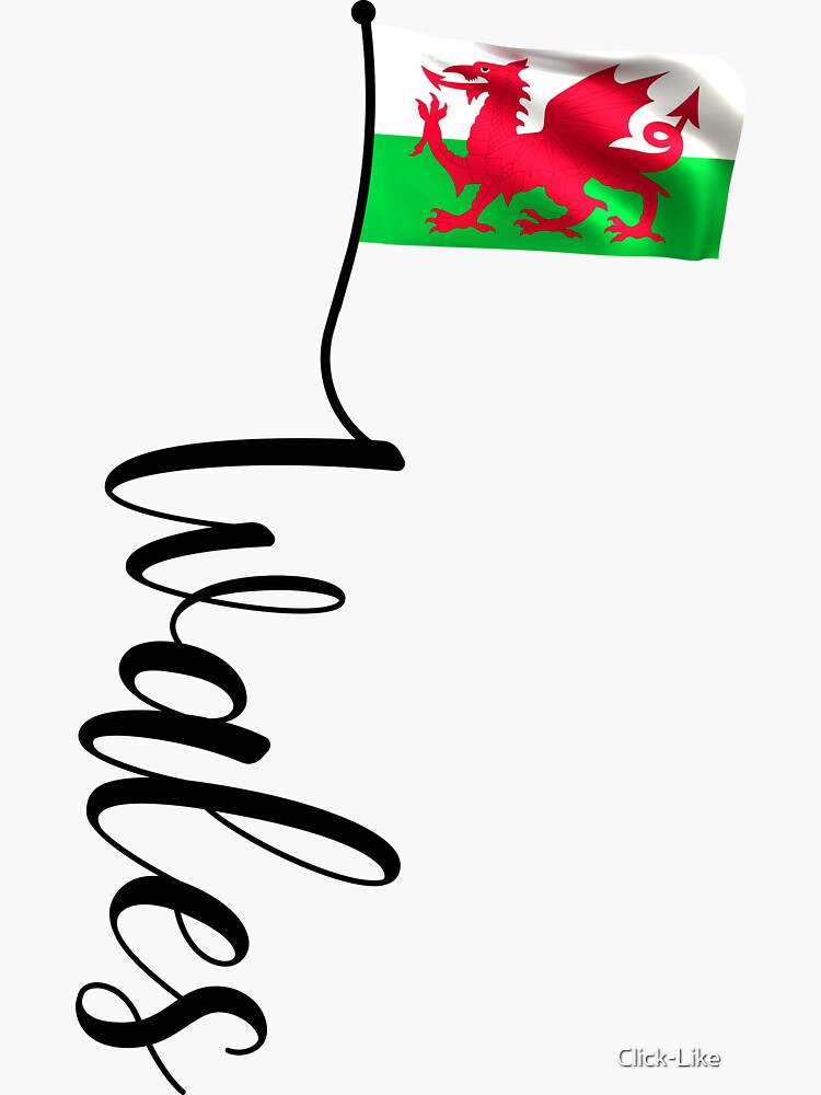 "welsh flag pole wales" Sticker for Sale by Click-Like | Redbubble