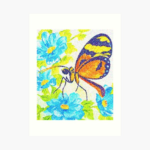 "Butterfly Beauty. Pointillism from a watercolour painting. " Art Print ...