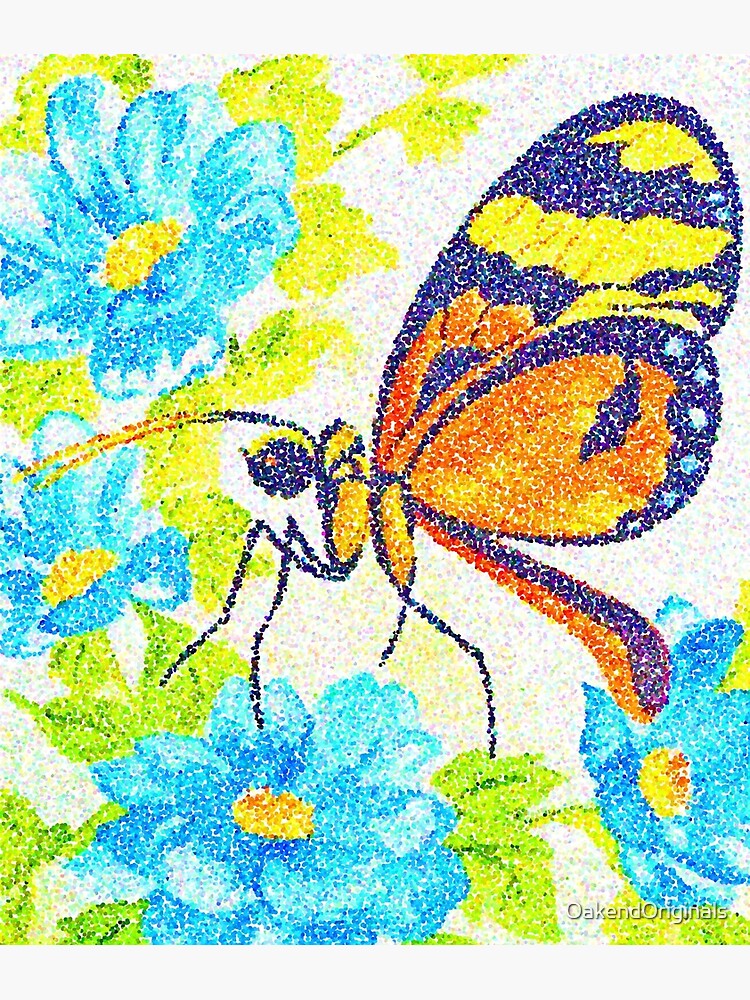 "Butterfly Beauty. Pointillism from a watercolour painting. " Art Print ...