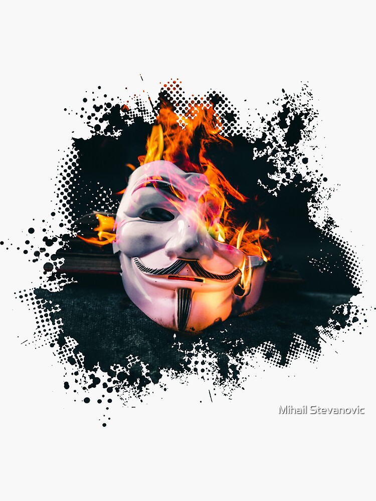 "Fire Mask" Sticker for Sale by Mihail-Xomi | Redbubble