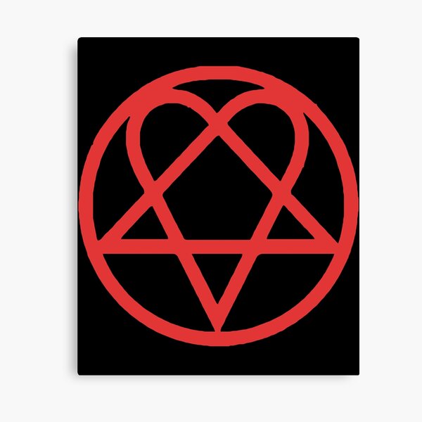 "Playboi Carti OPIUM Heartagram Pentagram Heart Occult Satanist" Canvas ...