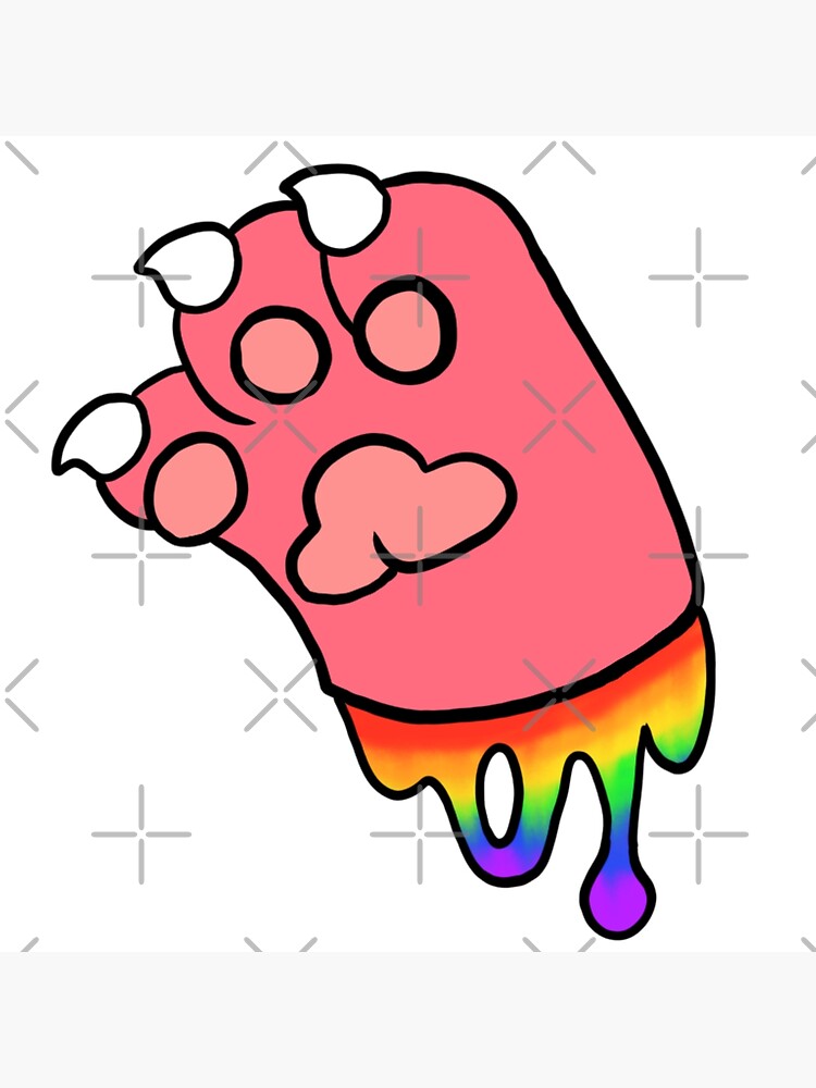 "Red Paw With Rainbow Goo" Poster for Sale by DolmanceWorks | Redbubble