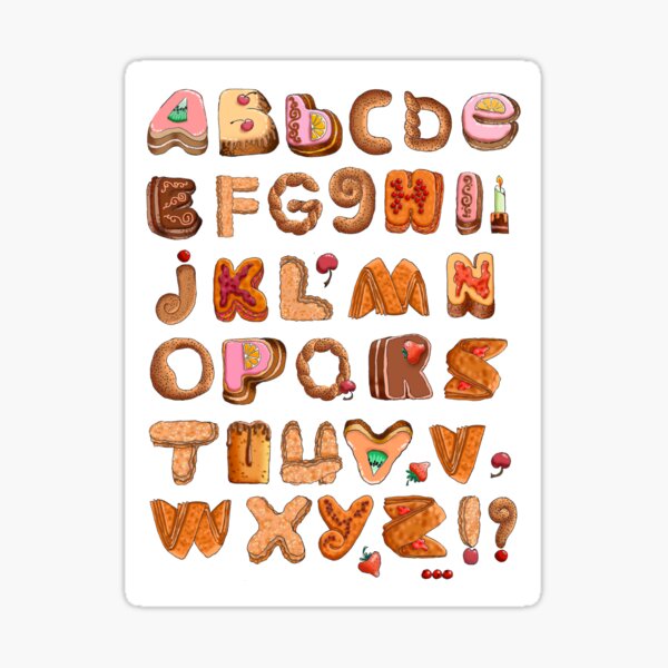 "Sweet English Alphabet Font" Sticker for Sale by LuckyStep | Redbubble