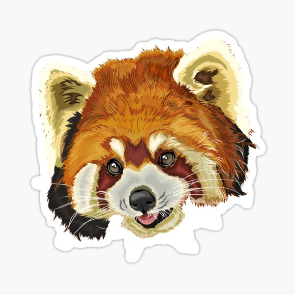 "Cute Red Panda" Sticker for Sale by ArtvikStudio | Redbubble