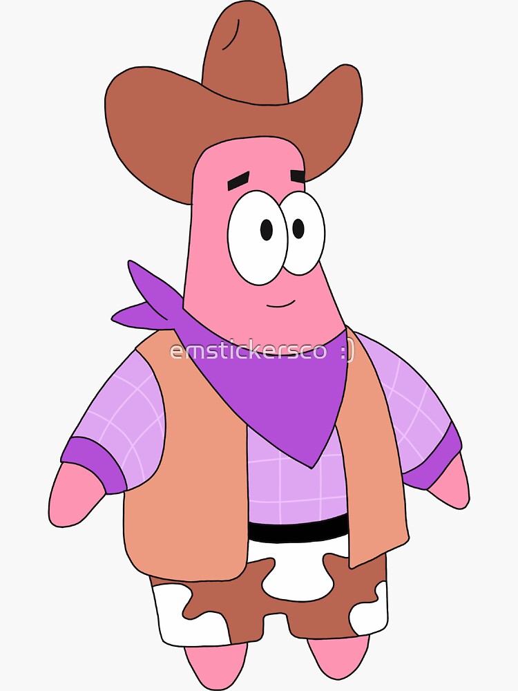 "Patrick Cowboy" Sticker for Sale by artsy-me-not | Redbubble