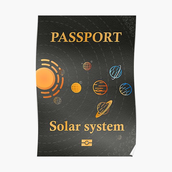 "Passport - Solar system - Black" Poster for Sale by jc007 | Redbubble