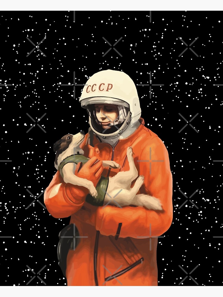 "LAIKA AND GAGARIN - SOVIET SPACE HEROES" Sticker for Sale by ...