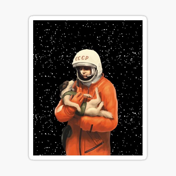 "LAIKA AND GAGARIN - SOVIET SPACE HEROES" Sticker for Sale by ...