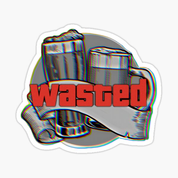 "Wasted" Sticker for Sale by FlashEm | Redbubble