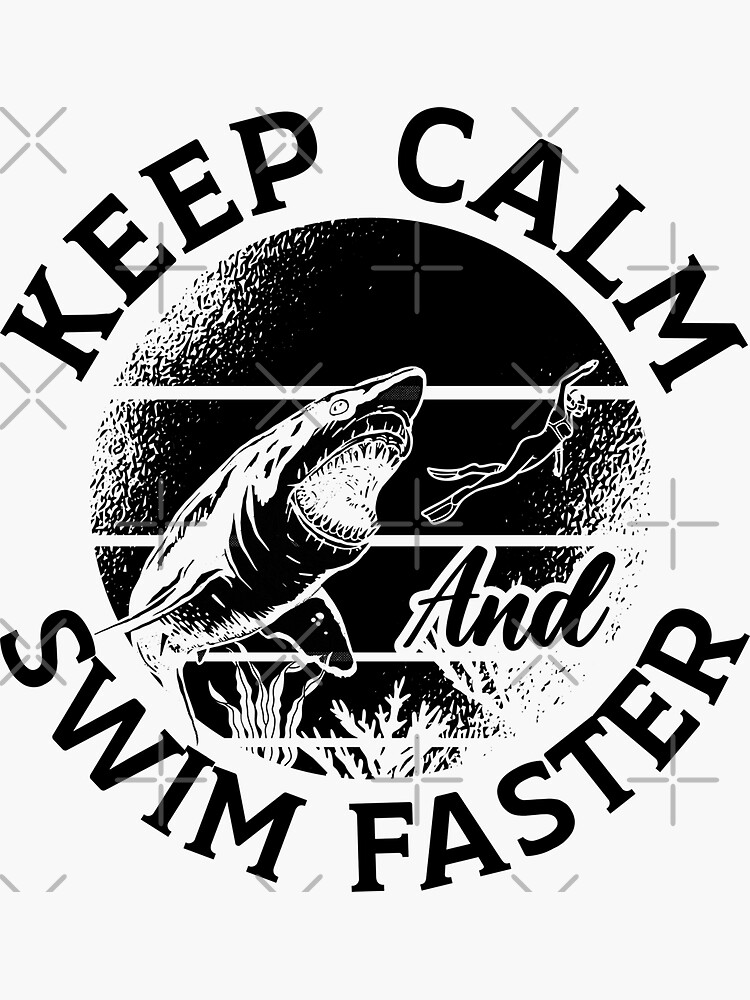 "Freediver Keep Calm And Swim Faster Freediving" Sticker for Sale by ...