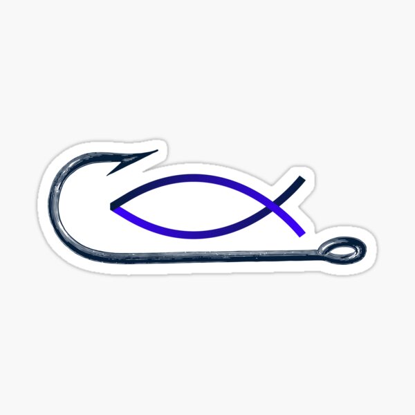 "Fish hook " Sticker for Sale by Primesource | Redbubble