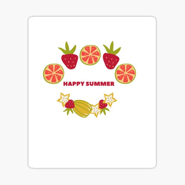 "happy summer" Sticker for Sale by BOUNaima | Redbubble