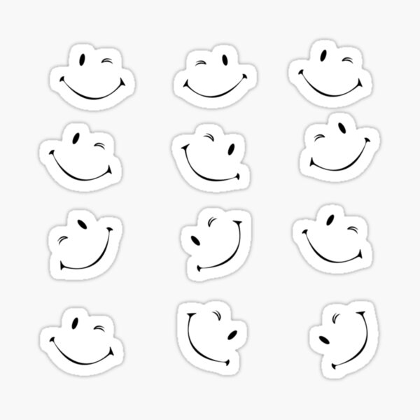 "A cartoon smiling face" Sticker for Sale by 52ta2d11 | Redbubble