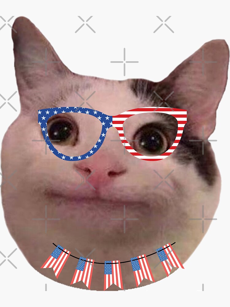 "Funny Beluga Cat Love United States of America" Sticker for Sale by ...