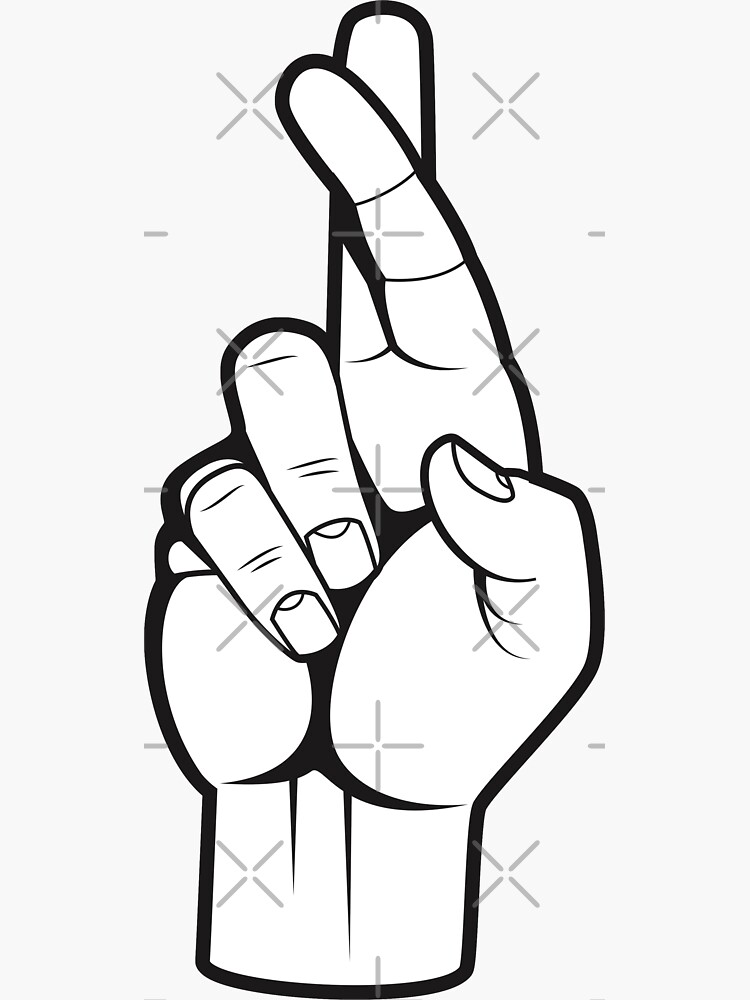 "Fingers Crossed" Sticker for Sale by MadEDesigns | Redbubble