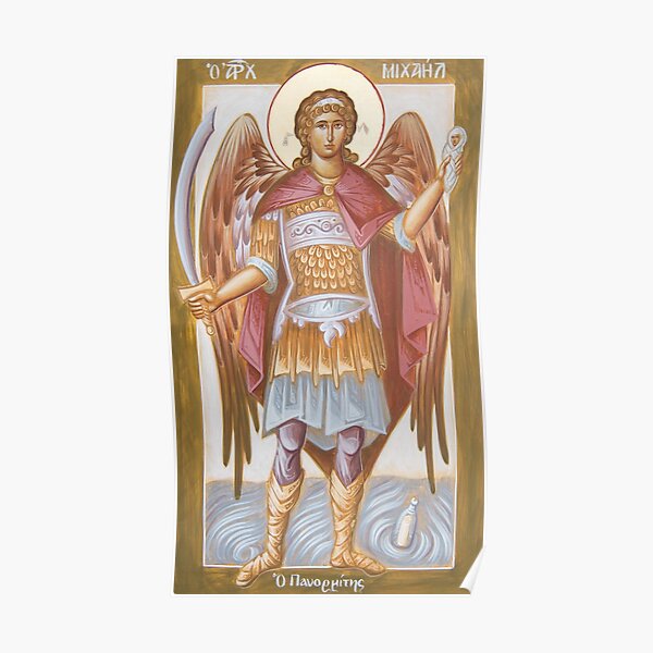 "Archangel Michael Panormitis" Poster for Sale by ikonographics | Redbubble