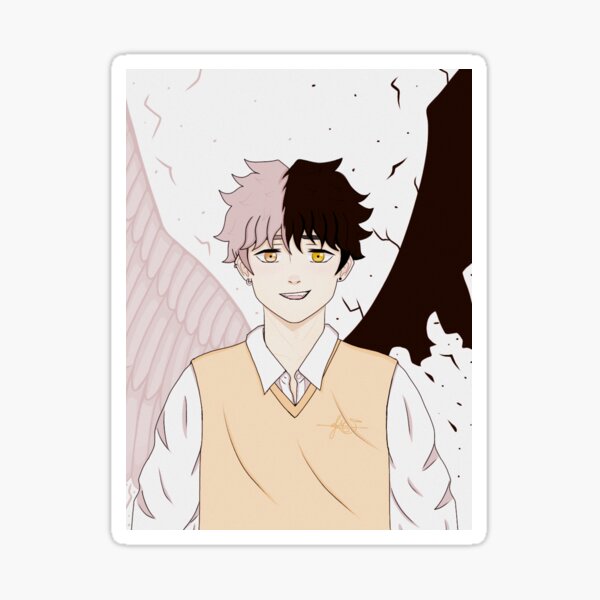 "Cute devil angel, cute boy" Sticker for Sale by Zuzuvelvety | Redbubble