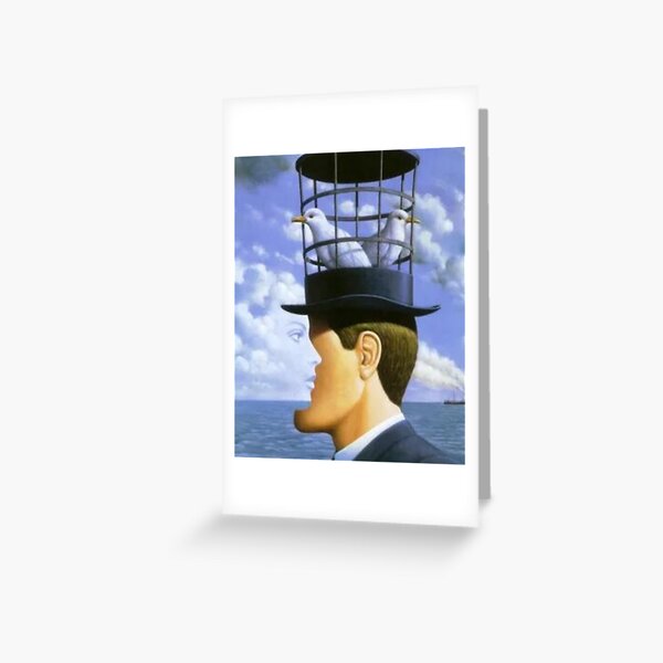 "Art by rené magritte cage of peace the great war draw " Greeting Card ...