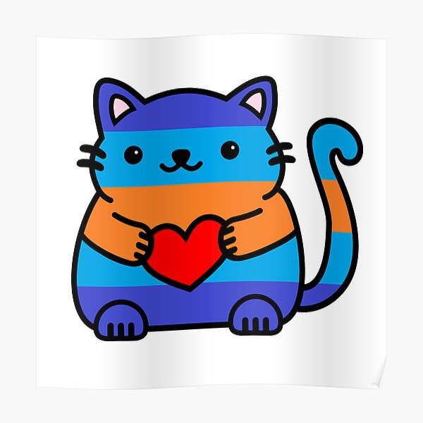 Póster «Gatito de la bandera del orgullo multigénero» de ilexdesigns ...