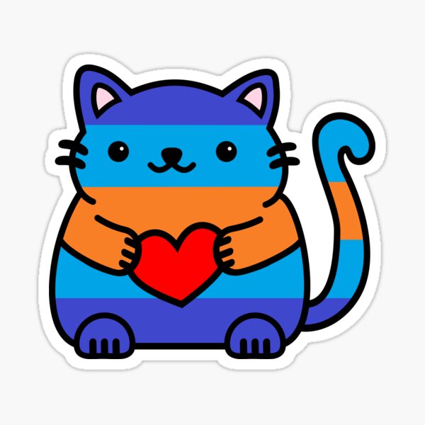 "Multigender Pride Flag Kitty" Sticker by ilexdesigns | Redbubble