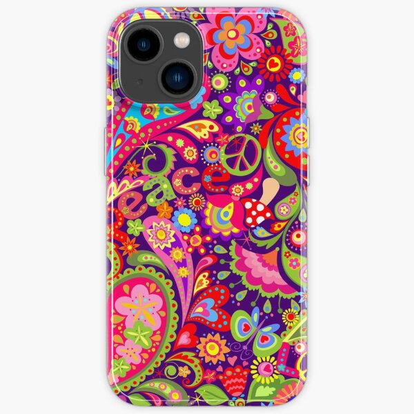 "Psychedelic Hippy Retro Peace" iPhone Case for Sale by kamalboulanouar ...