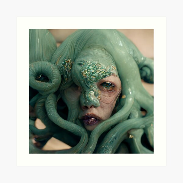 "Cthulhu Lady #1 | HP Lovecraft | Alphonse Mucha | Cthulhu | Dagon | 3D ...