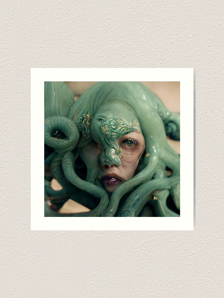 "Cthulhu Lady #1 | HP Lovecraft | Alphonse Mucha | Cthulhu | Dagon | 3D ...