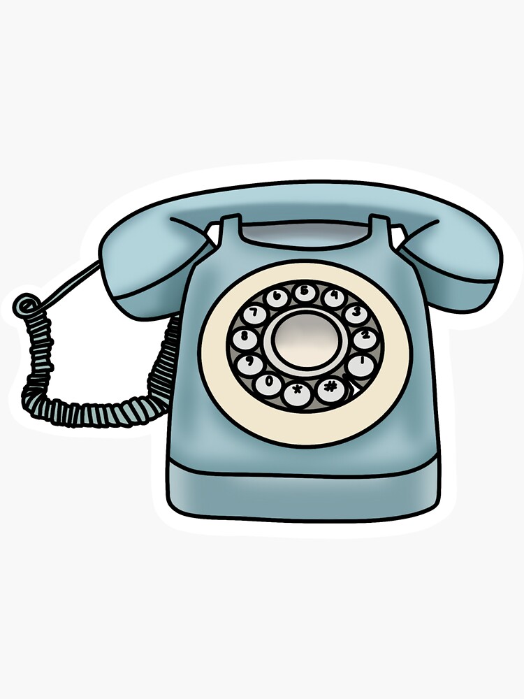 "retro phone" Sticker for Sale by letteredbyaddie | Redbubble