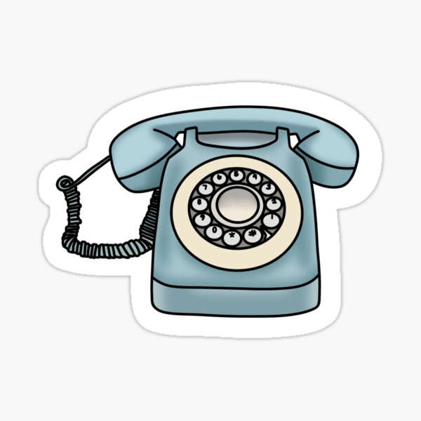 "retro phone" Sticker for Sale by letteredbyaddie | Redbubble