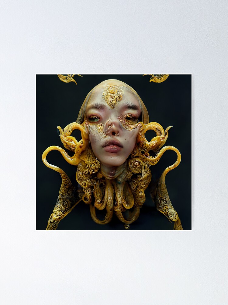 "Cthulhu Lady #5 | HP Lovecraft | Alphonse Mucha | Cthulhu | Dagon | 3D ...