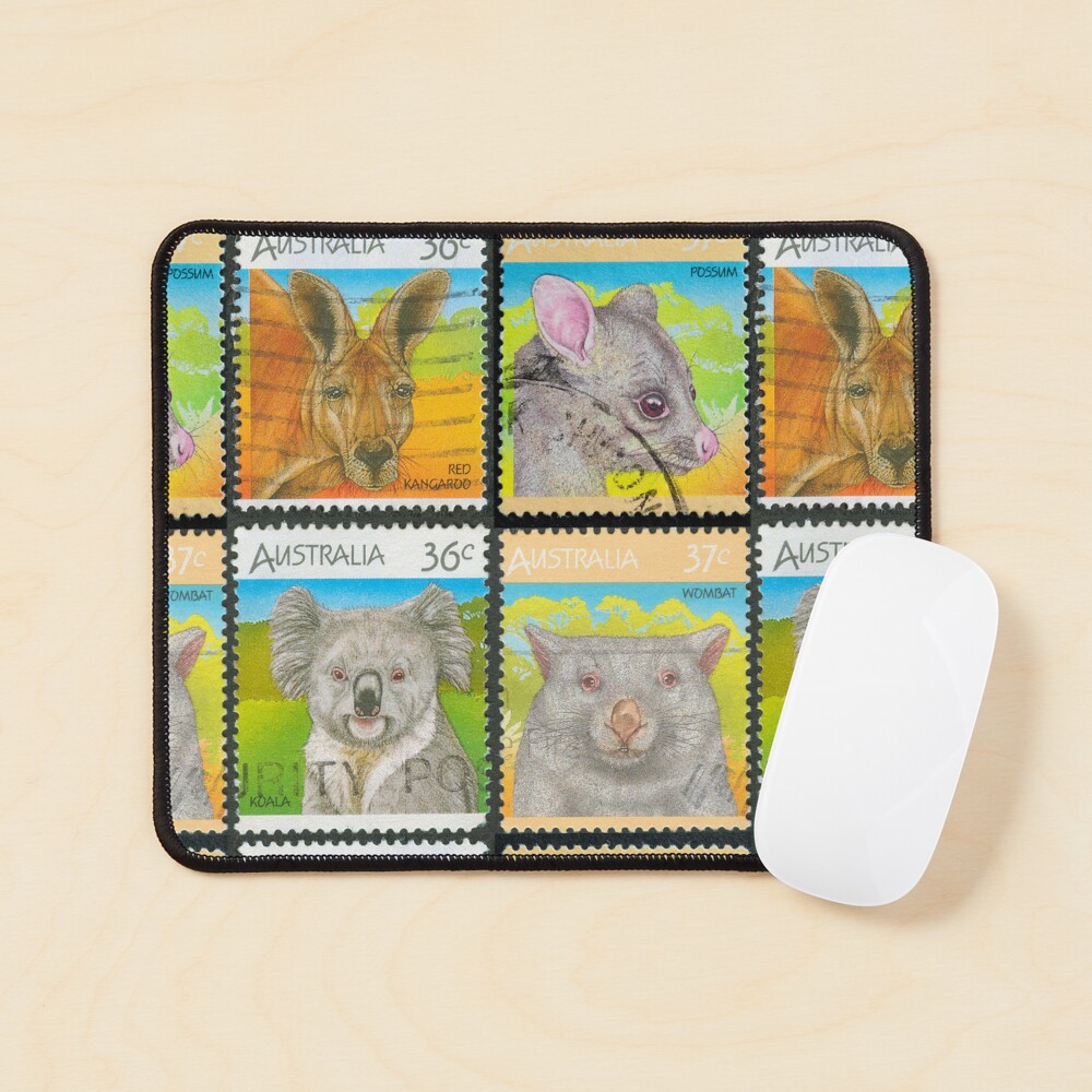 "Australian 36c Animal Stamp Set - Red Kangaroo, Possum, Koala, Wombat ...